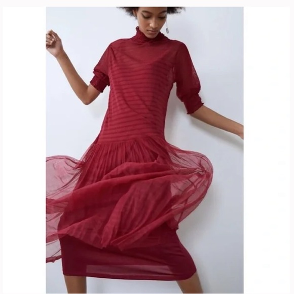 Zara | Dresses | Zara Semi Sheer Dress | Poshmark